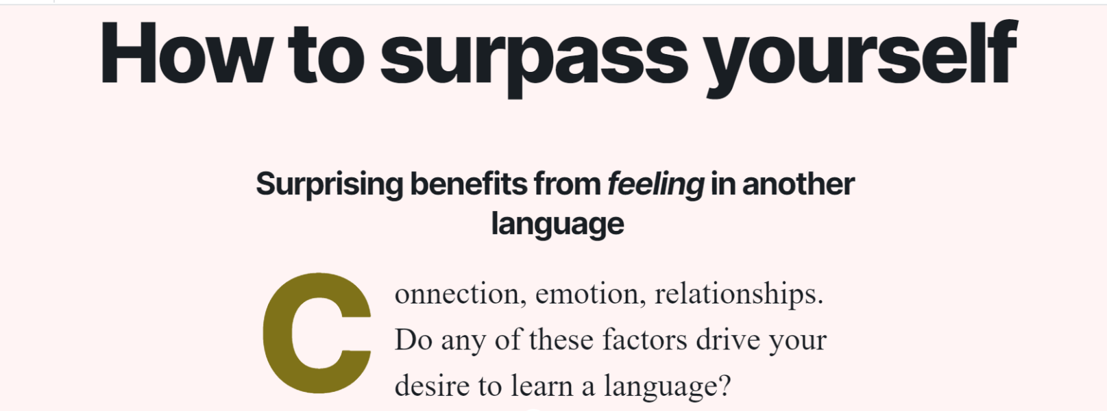 Why learn another language? Why learn another language?