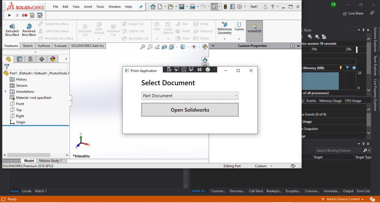 Solidworks C# API - Open Solidworks Documents from WPF Desktop Application Solidworks C# API - Open Solidworks Documents from WPF Desktop Application