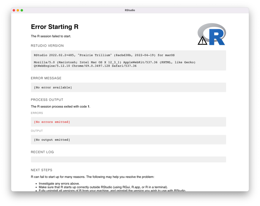 How to Resolve RStudio Start Up Error [R Session Process Exited With ... How to Resolve RStudio Start Up Error [R Session Process Exited With ...