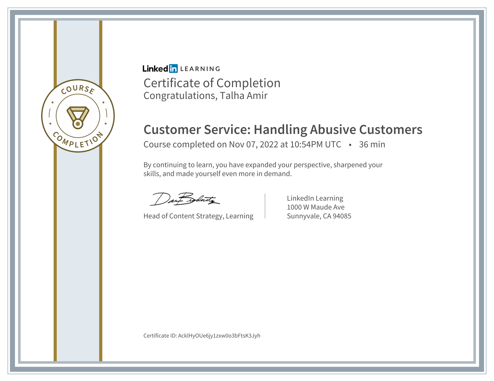 Talha Amir on LinkedIn: Certificate of Completion Talha Amir on LinkedIn: Certificate of Completion