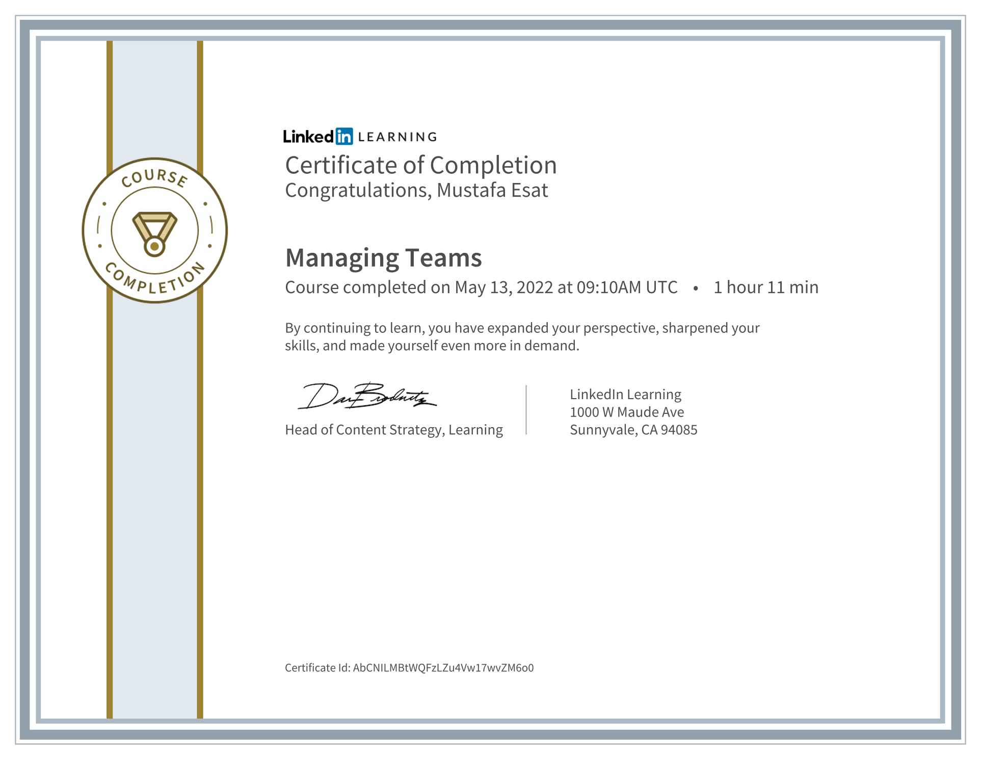 Mustafa Esat LinkedIn’de: Certificate of Completion Mustafa Esat LinkedIn’de: Certificate of Completion