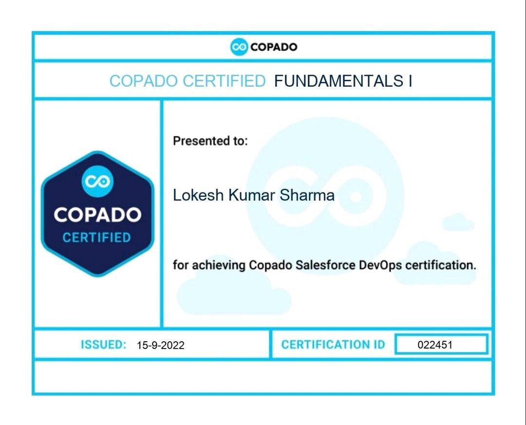 Lokesh Kumar Sharma on LinkedIn: #copado #salesforce #devops # ... Lokesh Kumar Sharma on LinkedIn: #copado #salesforce #devops # ...