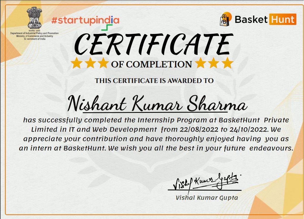 Nishant Sharma on LinkedIn: #internship #webdevelopment Nishant Sharma on LinkedIn: #internship #webdevelopment