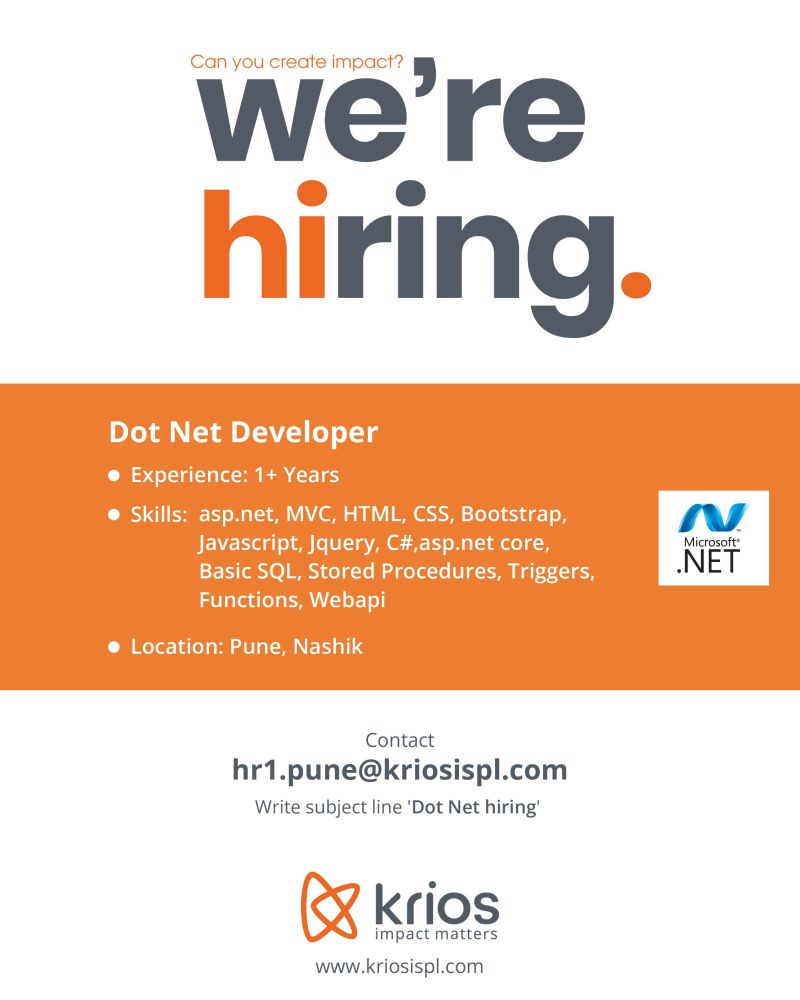 Priya Shetty on LinkedIn: #dotnetdevelopers #hiring #punehiring Priya Shetty on LinkedIn: #dotnetdevelopers #hiring #punehiring