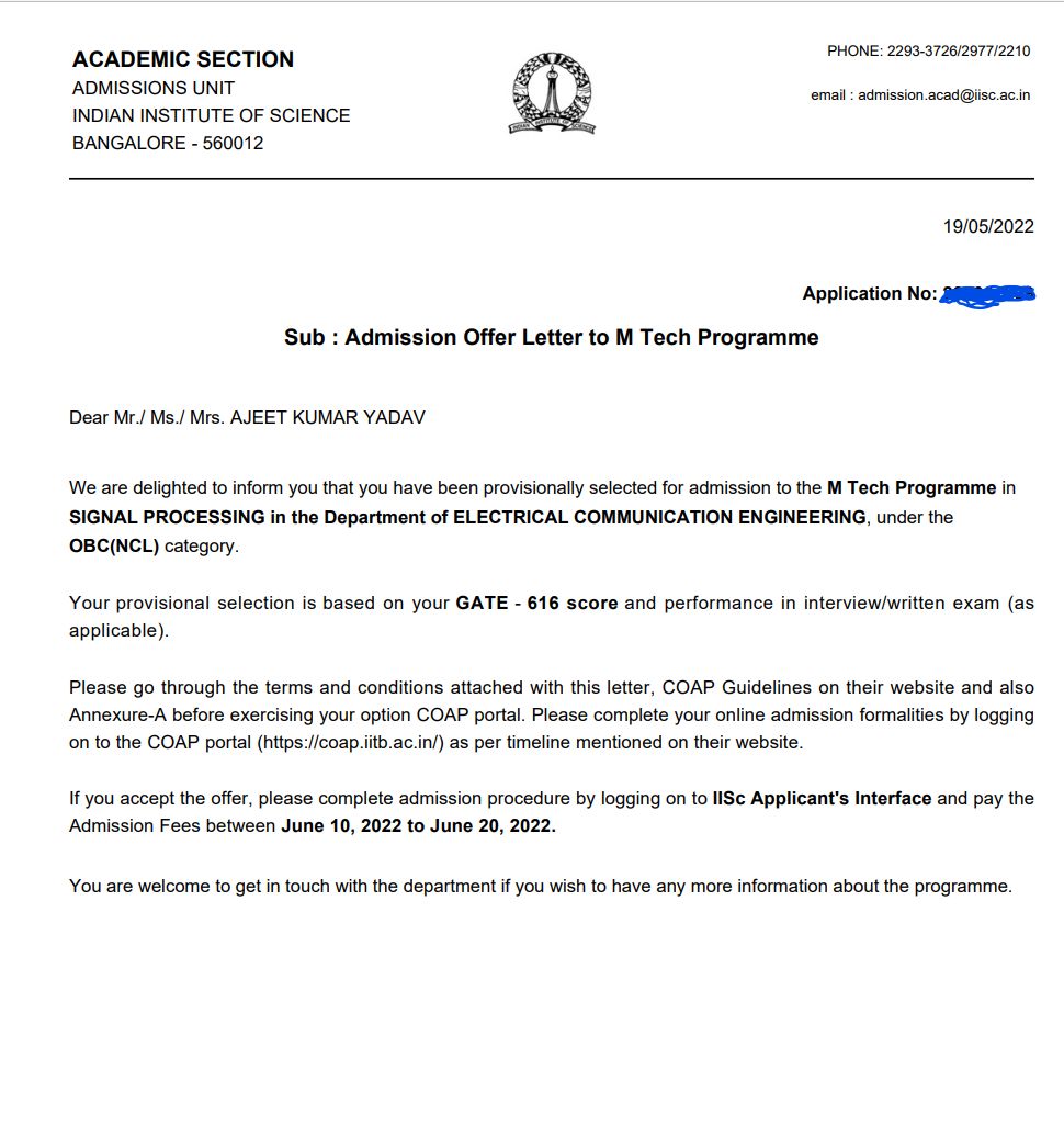 Ajeet Kumar Yadav on LinkedIn: #iisc #mtech | 60 comments Ajeet Kumar Yadav on LinkedIn: #iisc #mtech | 60 comments