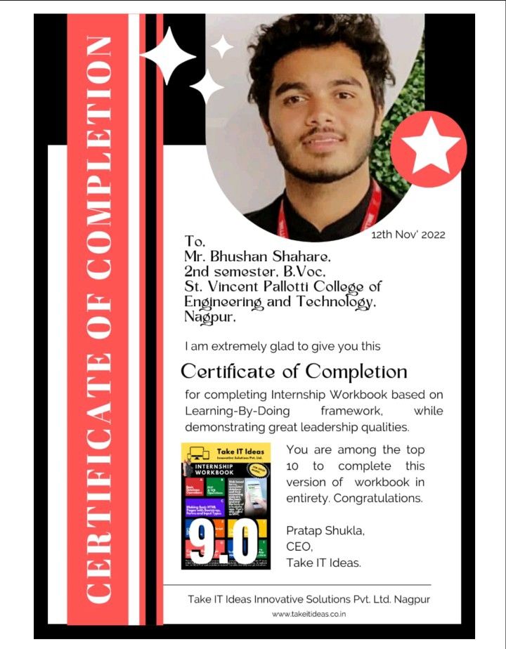 Bhushan Shahare on LinkedIn: #connections #internship #share Bhushan Shahare on LinkedIn: #connections #internship #share