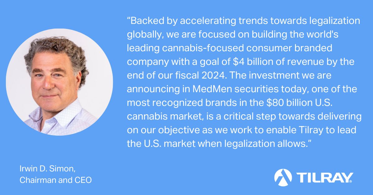 Tilray Brands, Inc. on LinkedIn: Tilray CEO, Irwin D. Simon, on the ... Tilray Brands, Inc. on LinkedIn: Tilray CEO, Irwin D. Simon, on the ...
