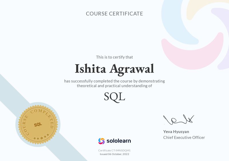 Ishita Agrawal on LinkedIn: #connections #share #certificateofcompletion Ishita Agrawal on LinkedIn: #connections #share #certificateofcompletion