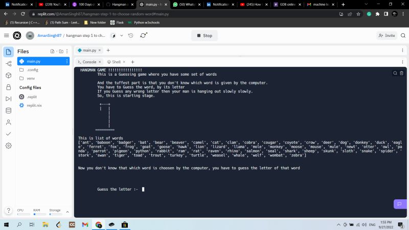 Aman singh on LinkedIn: #hangman #python #pythonprogramming Aman singh on LinkedIn: #hangman #python #pythonprogramming