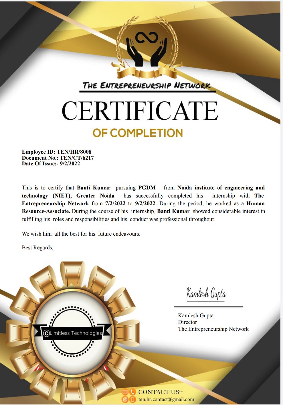 Banti Kumar on LinkedIn: Internship certificate ️ Banti Kumar on LinkedIn: Internship certificate ️