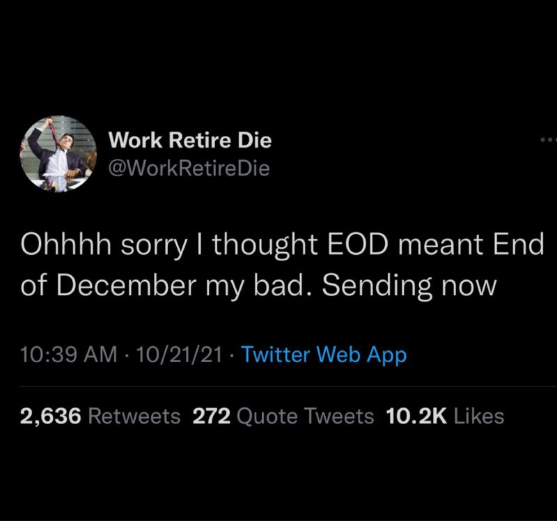Sadia Zahid op LinkedIn: Oh! That’s what EOD means. Sadia Zahid op LinkedIn: Oh! That’s what EOD means.