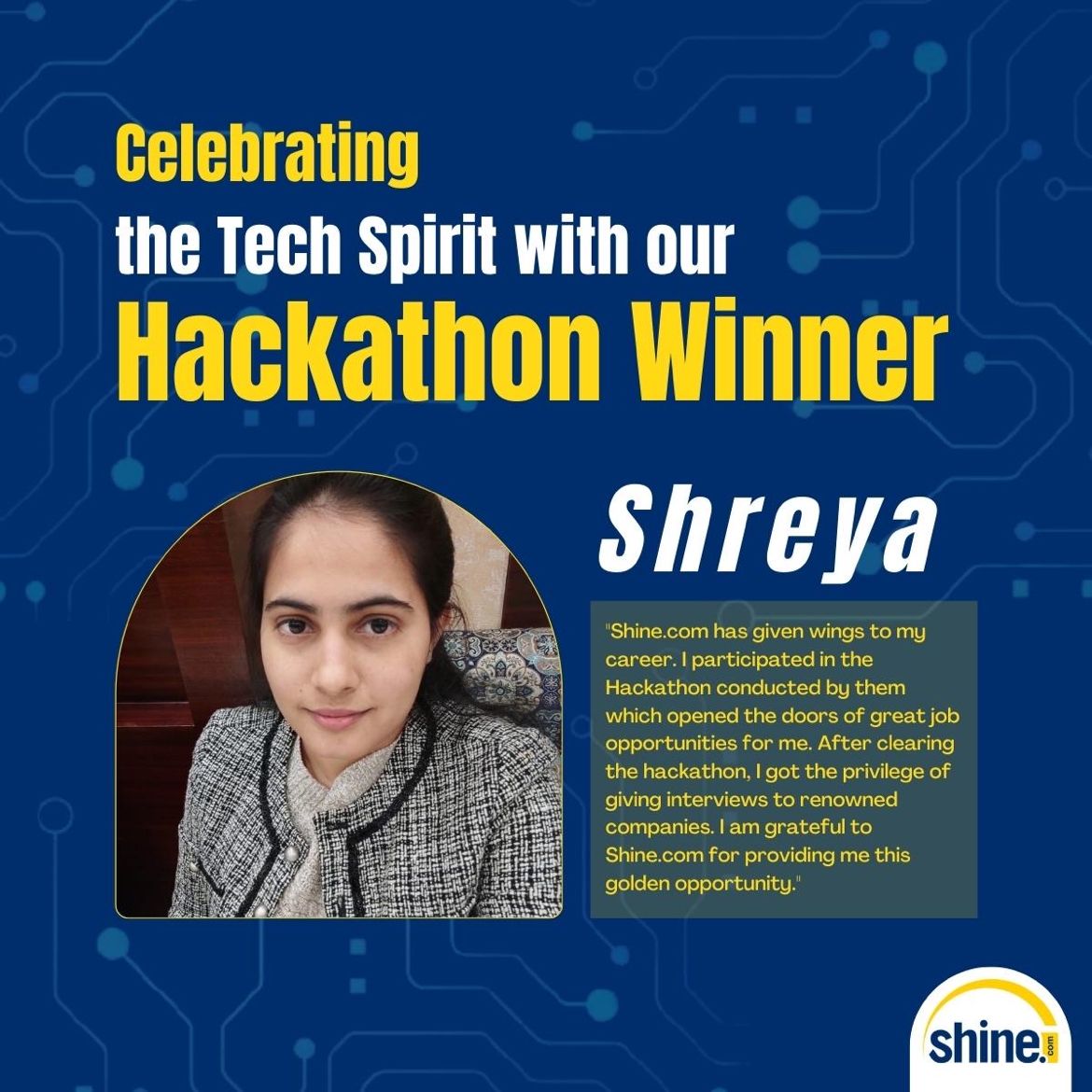 Shreya Srivastava on LinkedIn: Thank you so much Shine.com for ... Shreya Srivastava on LinkedIn: Thank you so much Shine.com for ...
