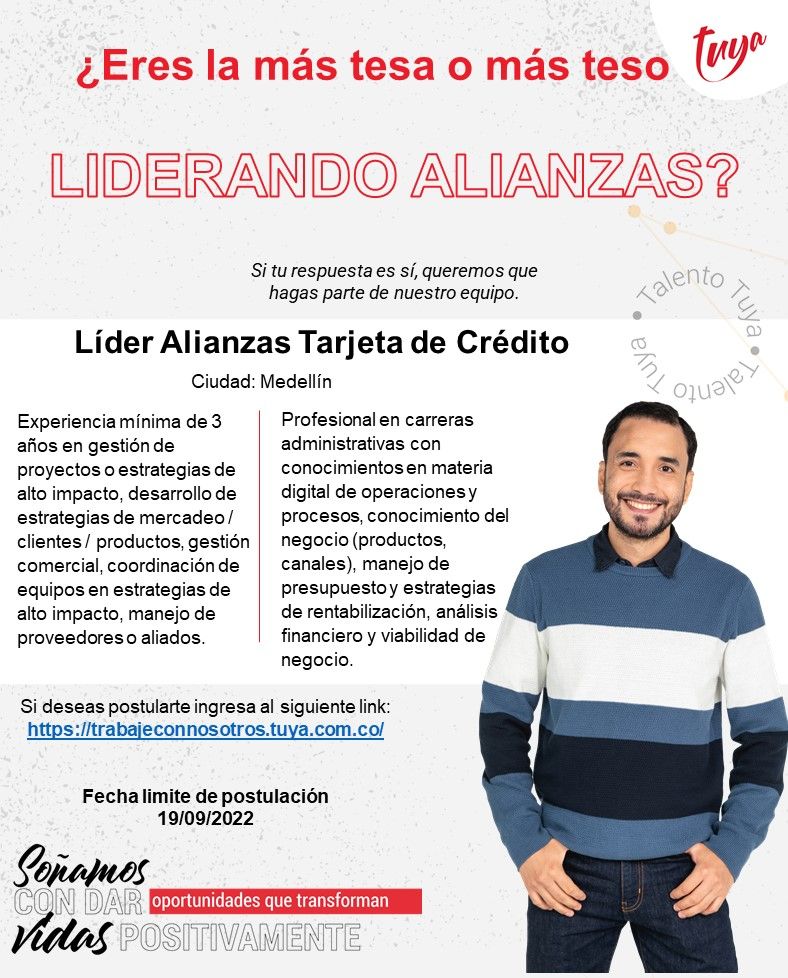 Tuya S.A en LinkedIn: #trabajosihay #laoportunidadestuya # ... Tuya S.A en LinkedIn: #trabajosihay #laoportunidadestuya # ...