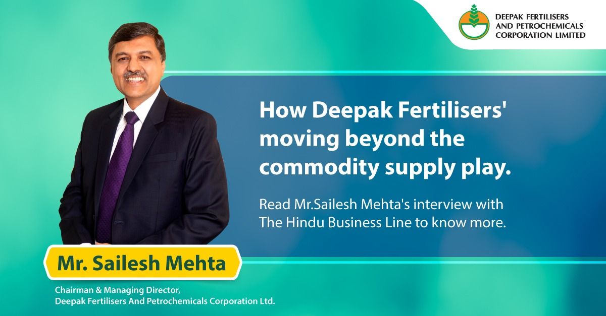 Deepak Fertilisers And Petrochemicals Corp. Ltd. on LinkedIn: Mr ... Deepak Fertilisers And Petrochemicals Corp. Ltd. on LinkedIn: Mr ...