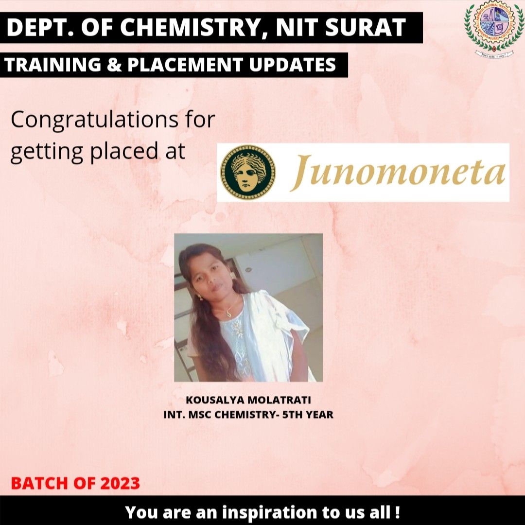 Department of Chemistry, NIT Surat (Training & Placement) on LinkedIn ... Department of Chemistry, NIT Surat (Training & Placement) on LinkedIn ...