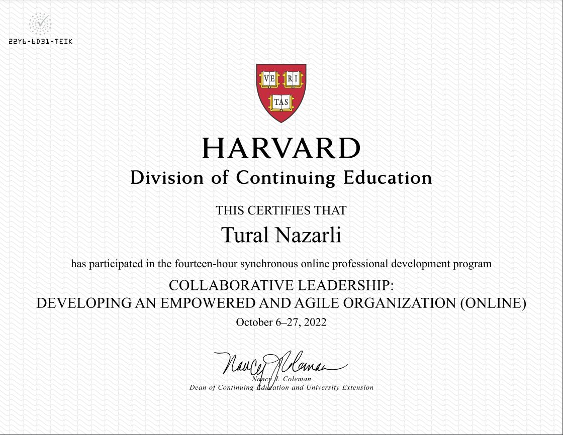 Tural Nazarli on LinkedIn: I’m happy to share that I’ve obtained a new ... Tural Nazarli on LinkedIn: I’m happy to share that I’ve obtained a new ...