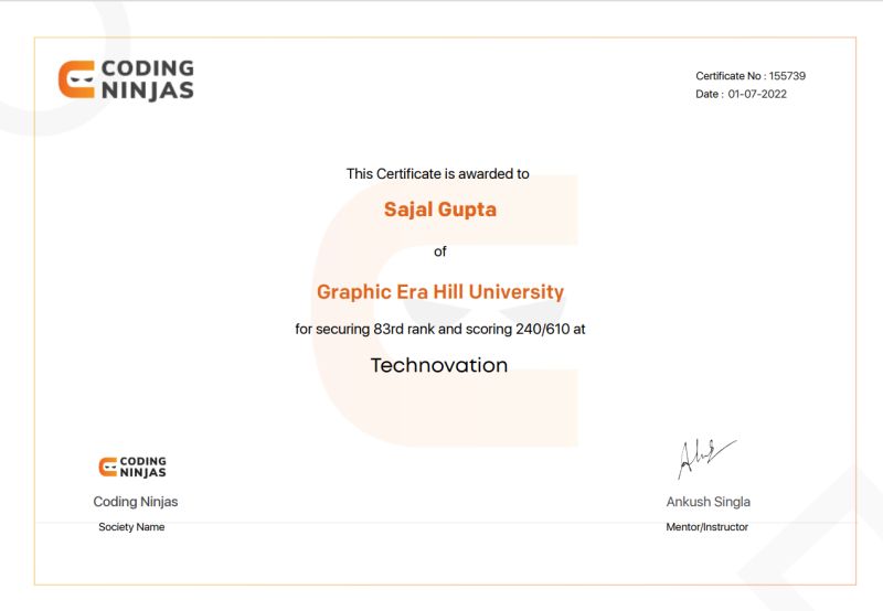 Sajal Gupta on LinkedIn: #connections #codingninjas #codingninjas Sajal Gupta on LinkedIn: #connections #codingninjas #codingninjas