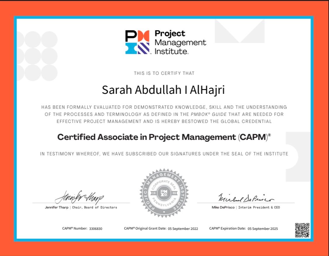 Sara A. AlHajery on LinkedIn: #projectmanagement #CAPM | 53 comments Sara A. AlHajery on LinkedIn: #projectmanagement #CAPM | 53 comments