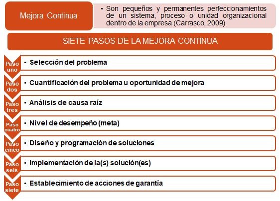 Siete Pasos de la Mejora Continua Siete Pasos de la Mejora Continua