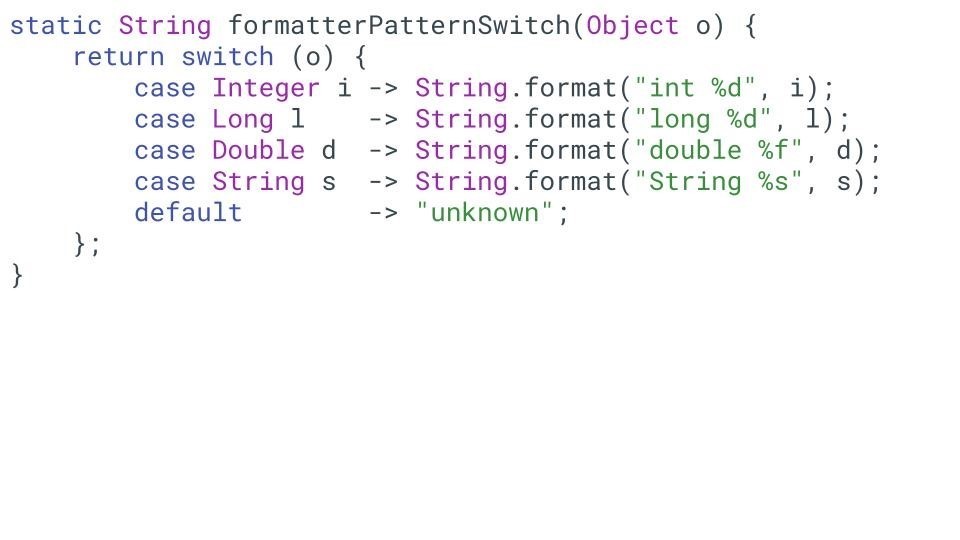 JEP 406 - Pattern Matching for switch JEP 406 - Pattern Matching for switch