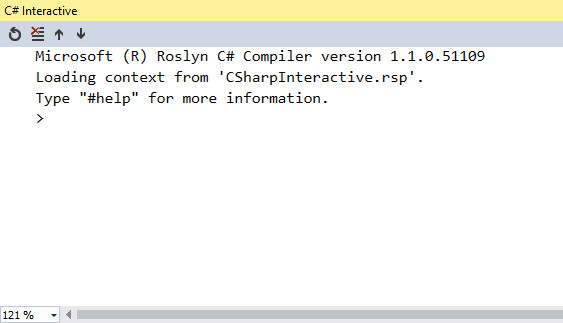 Use C# Interactive Window for your coding experiment in Visual Studio 2015 Use C# Interactive Window for your coding experiment in Visual Studio 2015