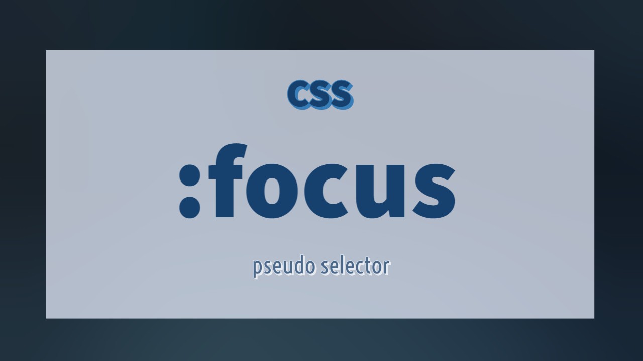 CSS :focus pseudo selector CSS :focus pseudo selector