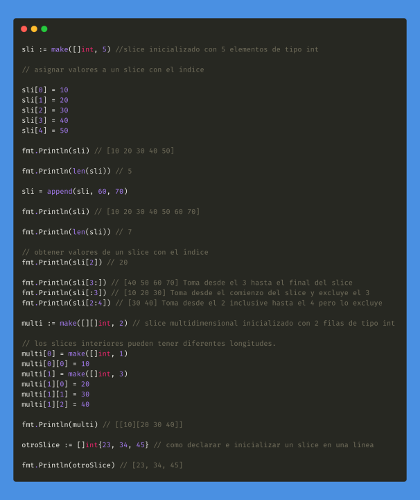 Arrays y Slices en Go Arrays y Slices en Go