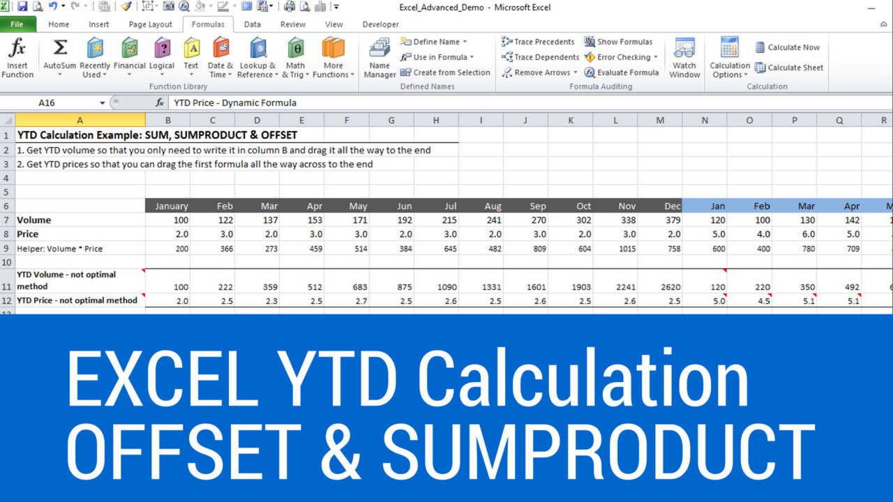 Excel Formulas: Dynamic YTD Calculations that Work Excel Formulas: Dynamic YTD Calculations that Work