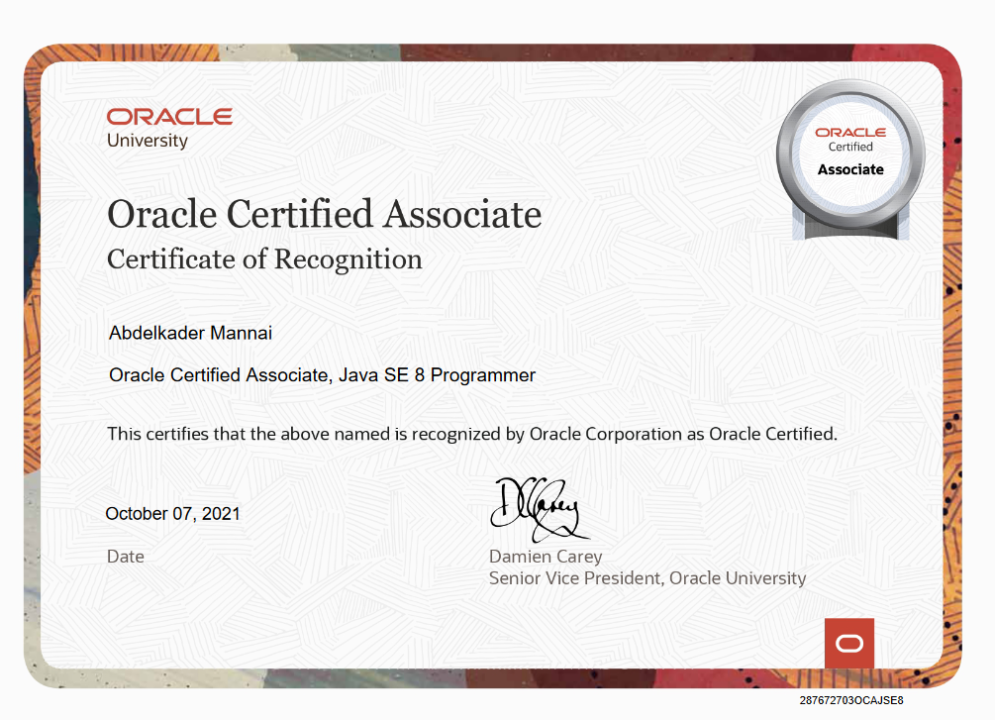 OCA, Java SE 8 Programmer OCA, Java SE 8 Programmer