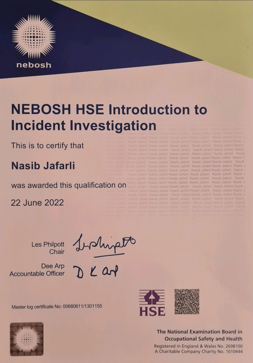 Nesib Ceferli on LinkedIn: Finally got my NEBOSH HSE Introduction to ... Nesib Ceferli on LinkedIn: Finally got my NEBOSH HSE Introduction to ...