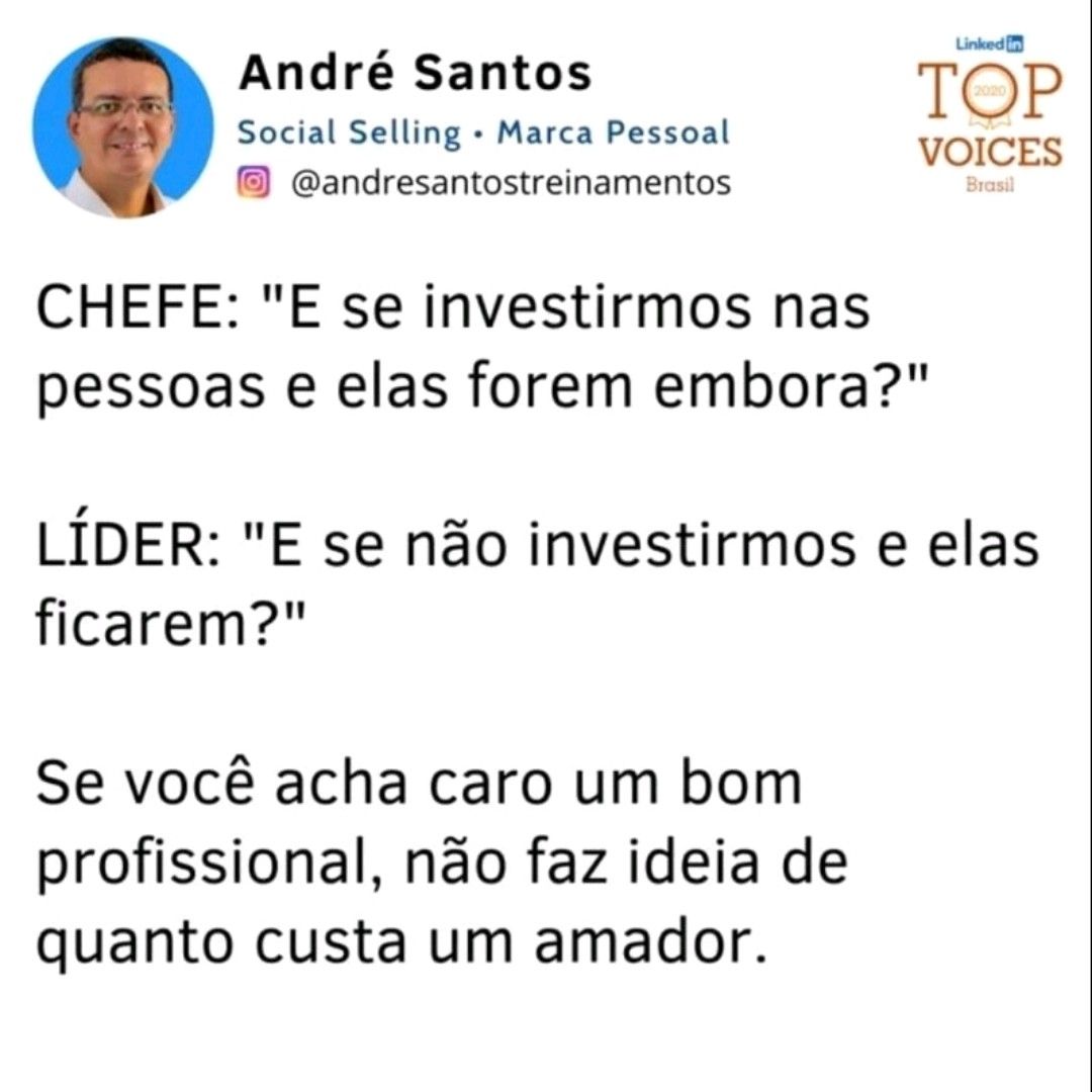Andre Santos sur LinkedIn : Acredite nas pessoas. Treine e desenvolva ... Andre Santos sur LinkedIn : Acredite nas pessoas. Treine e desenvolva ...