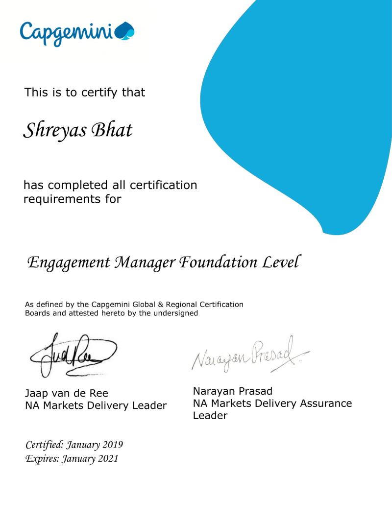 Shreyas Bhat on LinkedIn: #EngagementManager #TransitionConsultant # ... Shreyas Bhat on LinkedIn: #EngagementManager #TransitionConsultant # ...
