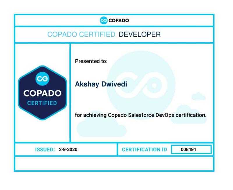 Akshay Dwivedi on LinkedIn: #copado #newnormal #copadocertified # ... Akshay Dwivedi on LinkedIn: #copado #newnormal #copadocertified # ...