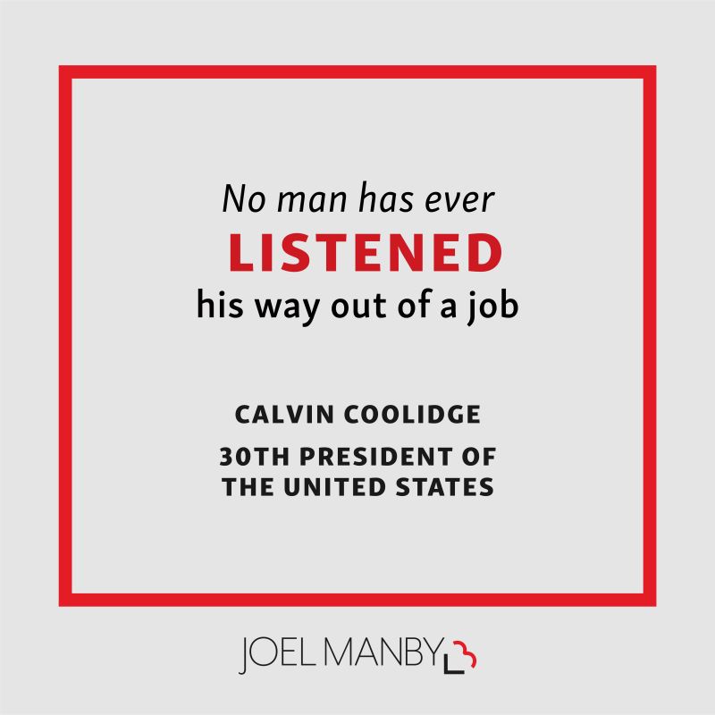 Joel Manby on LinkedIn: The ability to listen, and do so objectively ... Joel Manby on LinkedIn: The ability to listen, and do so objectively ...