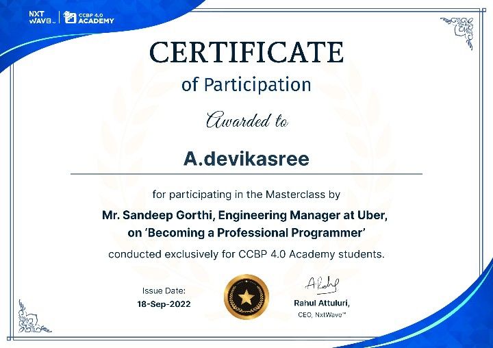 Devika Sree on LinkedIn: #nxtwave #nxtwave Devika Sree on LinkedIn: #nxtwave #nxtwave