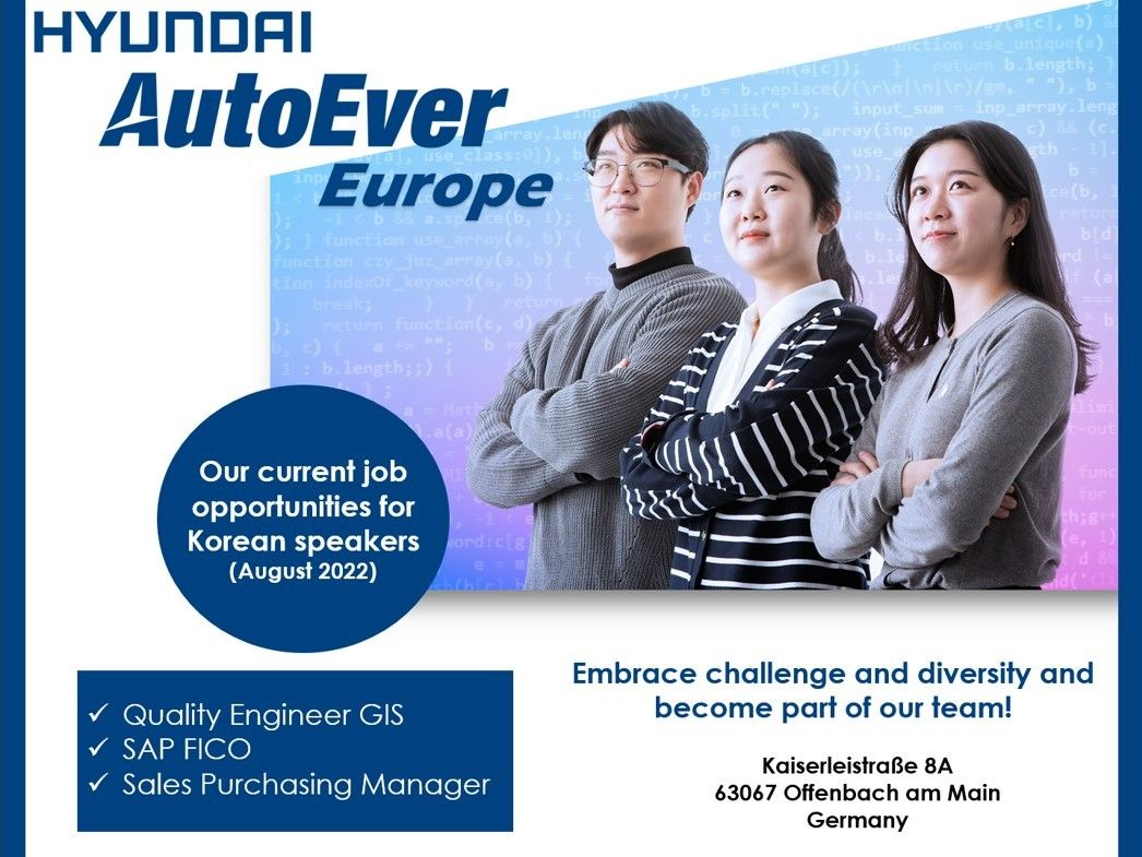 Hyundai AutoEver Europe GmbH no LinkedIn: #Germany #Southkorea #Hyundai Hyundai AutoEver Europe GmbH no LinkedIn: #Germany #Southkorea #Hyundai