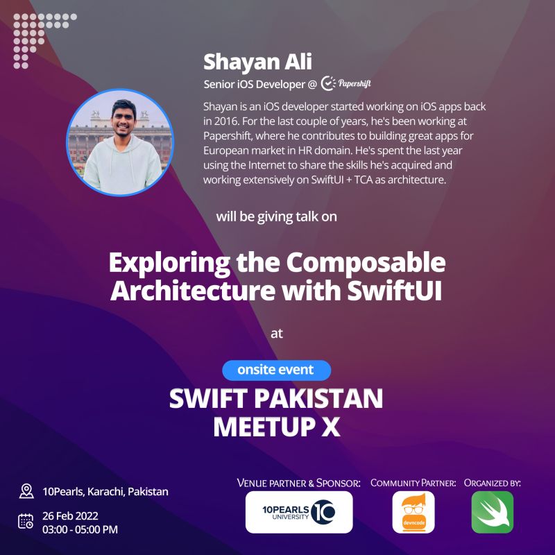 Shayan Ali on LinkedIn: I’ll be speaking at Swift Pakistan, really ... Shayan Ali on LinkedIn: I’ll be speaking at Swift Pakistan, really ...