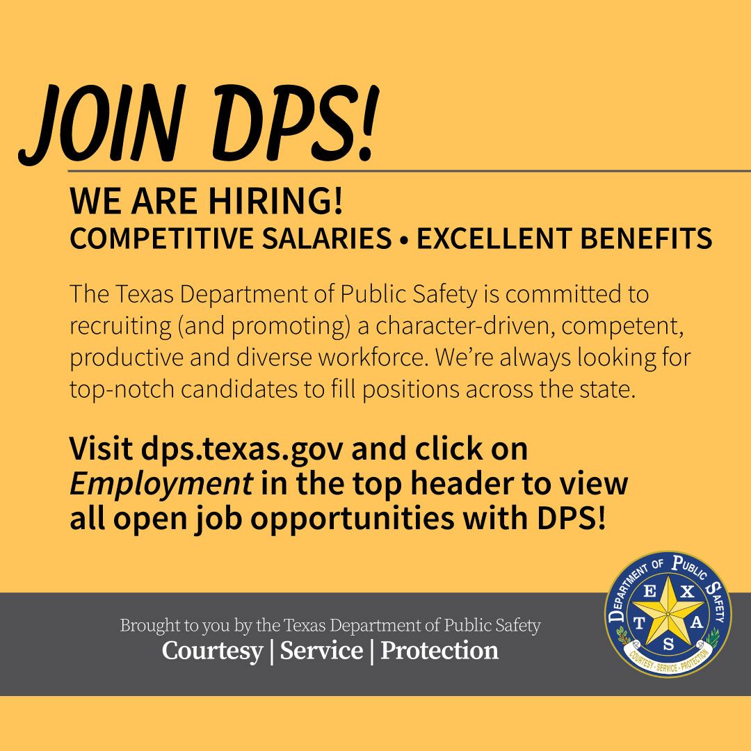 Texas Department of Public Safety on LinkedIn: #Hiring Texas Department of Public Safety on LinkedIn: #Hiring