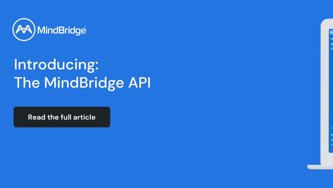 Jack Simonson on LinkedIn: MindBridge Launches Its API Helping ... Jack Simonson on LinkedIn: MindBridge Launches Its API Helping ...