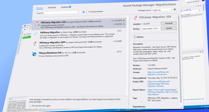 PDF generation using MigraDoc PDF generation using MigraDoc