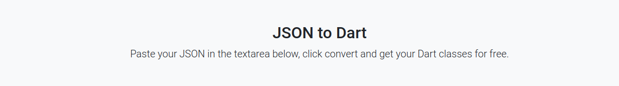 Flutter JSON to Dart Data Model Flutter JSON to Dart Data Model