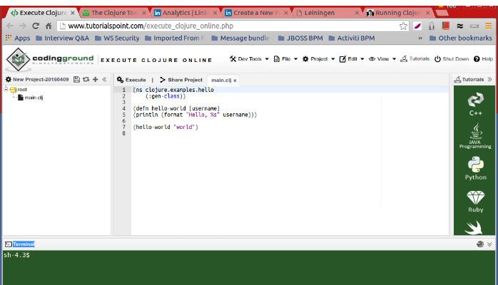 Clojure programming language for Web Clojure programming language for Web