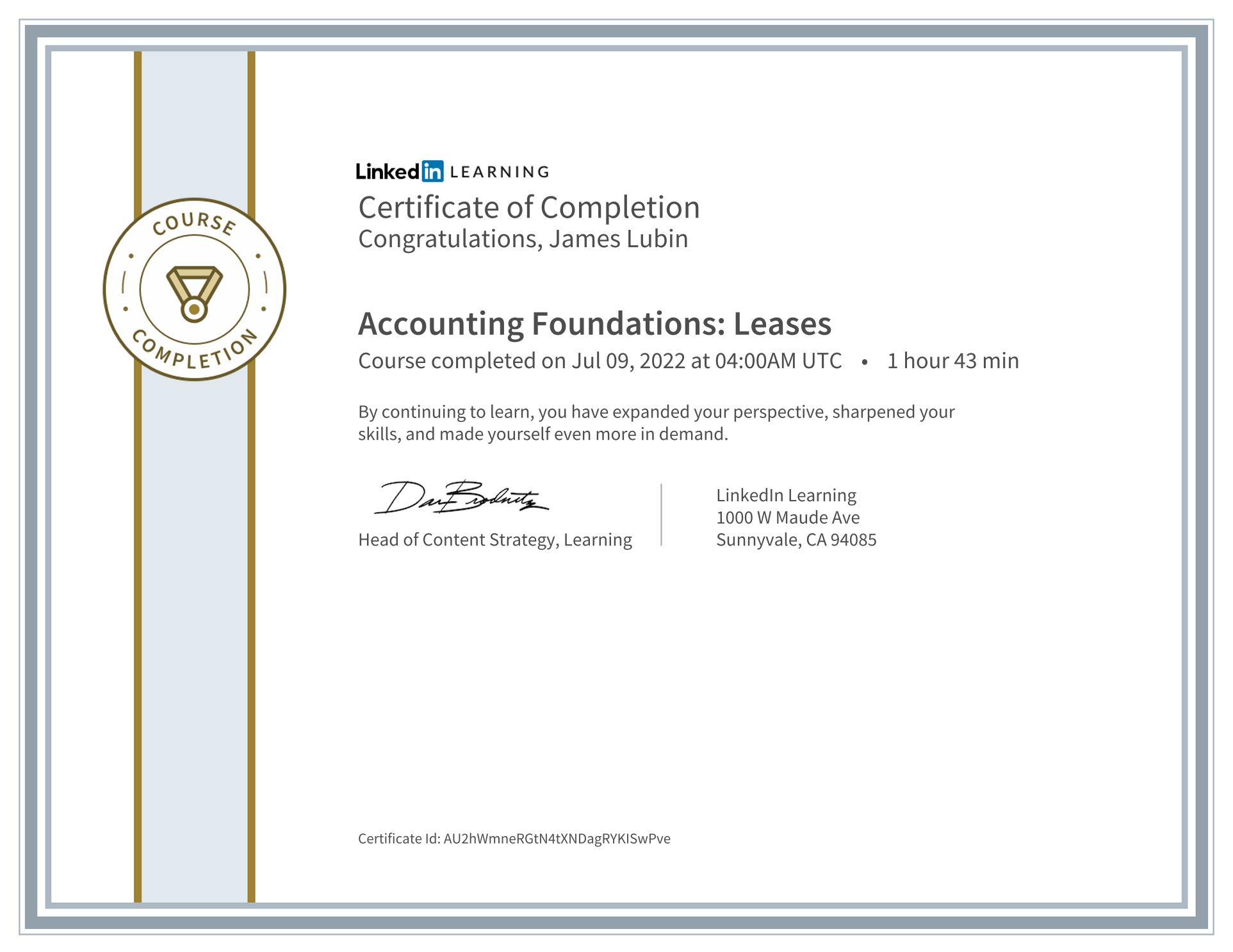 James Lubin, MBA on LinkedIn: Certificate of Completion James Lubin, MBA on LinkedIn: Certificate of Completion