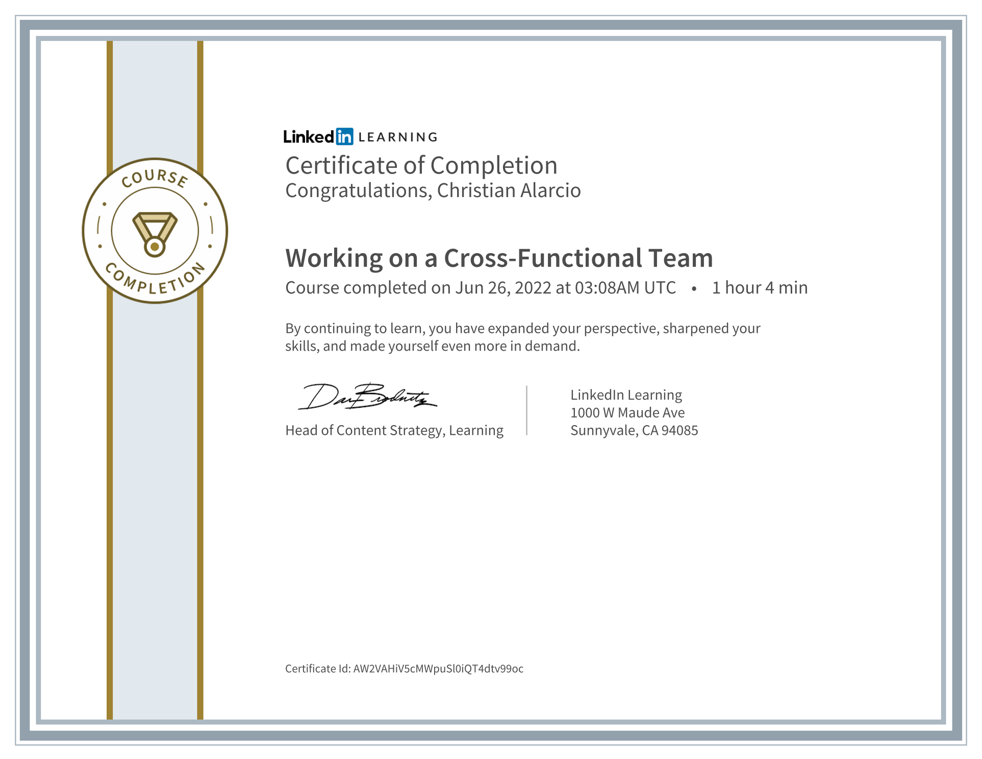 Christian Alarcio on LinkedIn: Certificate of Completion Christian Alarcio on LinkedIn: Certificate of Completion