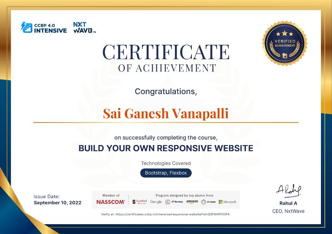 Sai Ganesh on LinkedIn: #hello #connections #ccbp #nxtwave # ... Sai Ganesh on LinkedIn: #hello #connections #ccbp #nxtwave # ...