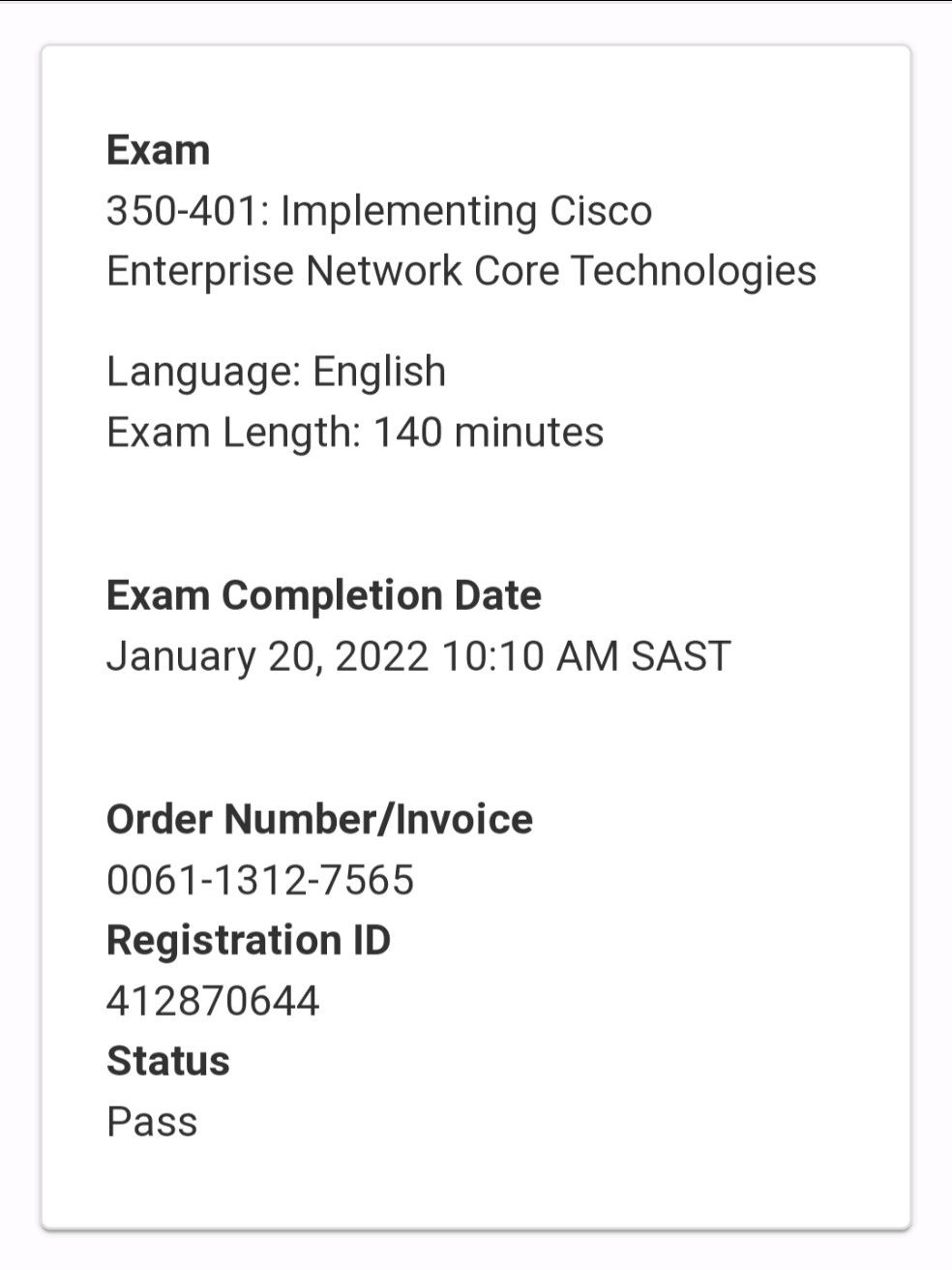 Terrence N. on LinkedIn: I passed my CCNP ENCOR 350-401 exam today🥰 ... Terrence N. on LinkedIn: I passed my CCNP ENCOR 350-401 exam today🥰 ...
