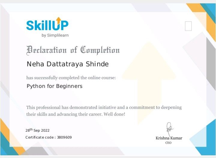 Neha Shinde on LinkedIn: #python #programming #skillup Neha Shinde on LinkedIn: #python #programming #skillup