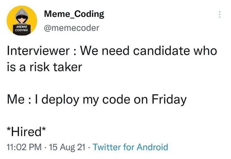 Java on LinkedIn: Friday memes | Programming/Coding memes | Humor + Jokes Java on LinkedIn: Friday memes | Programming/Coding memes | Humor + Jokes