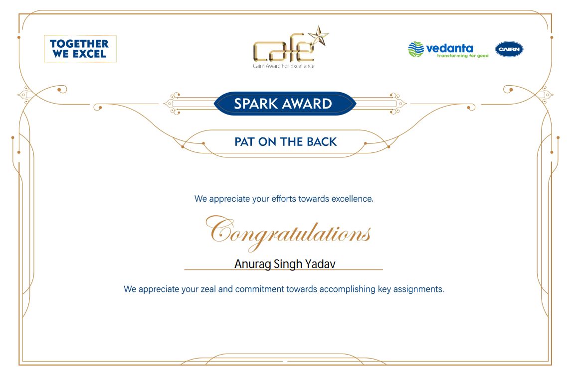 Anurag Singh Yadav on LinkedIn: Grateful to receive Pat On The Back ... Anurag Singh Yadav on LinkedIn: Grateful to receive Pat On The Back ...