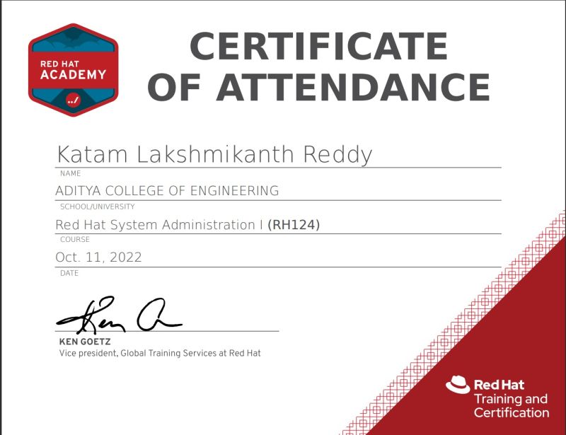 Katam Lakshmikanth Reddy on LinkedIn: #redhat #redhatcertification # ... Katam Lakshmikanth Reddy on LinkedIn: #redhat #redhatcertification # ...
